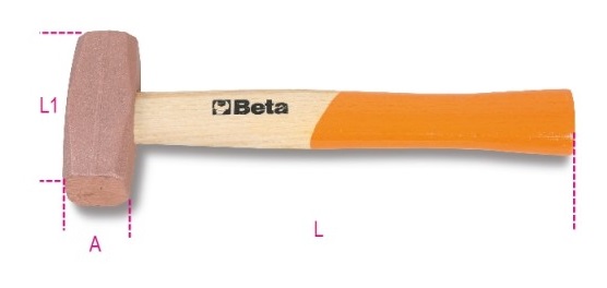Mazzuola con testa in rame e manico in legno art.1385 - Beta | Vanzo ...