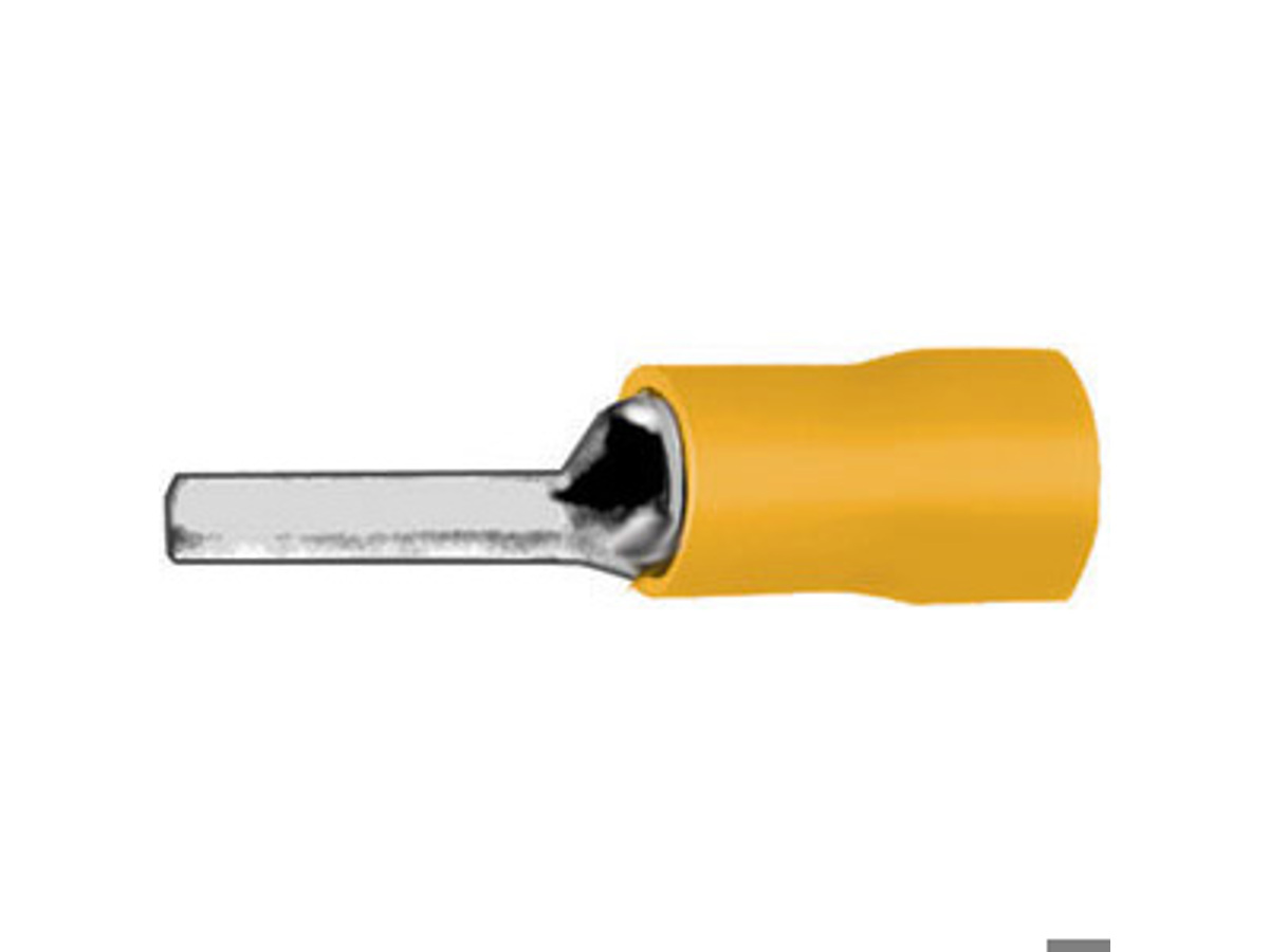 TERMINALI ISOLATI (CF.50PZ.) TIPO A PUNTALE GIALLO PER CAVI DA MMQ 4-6 ...