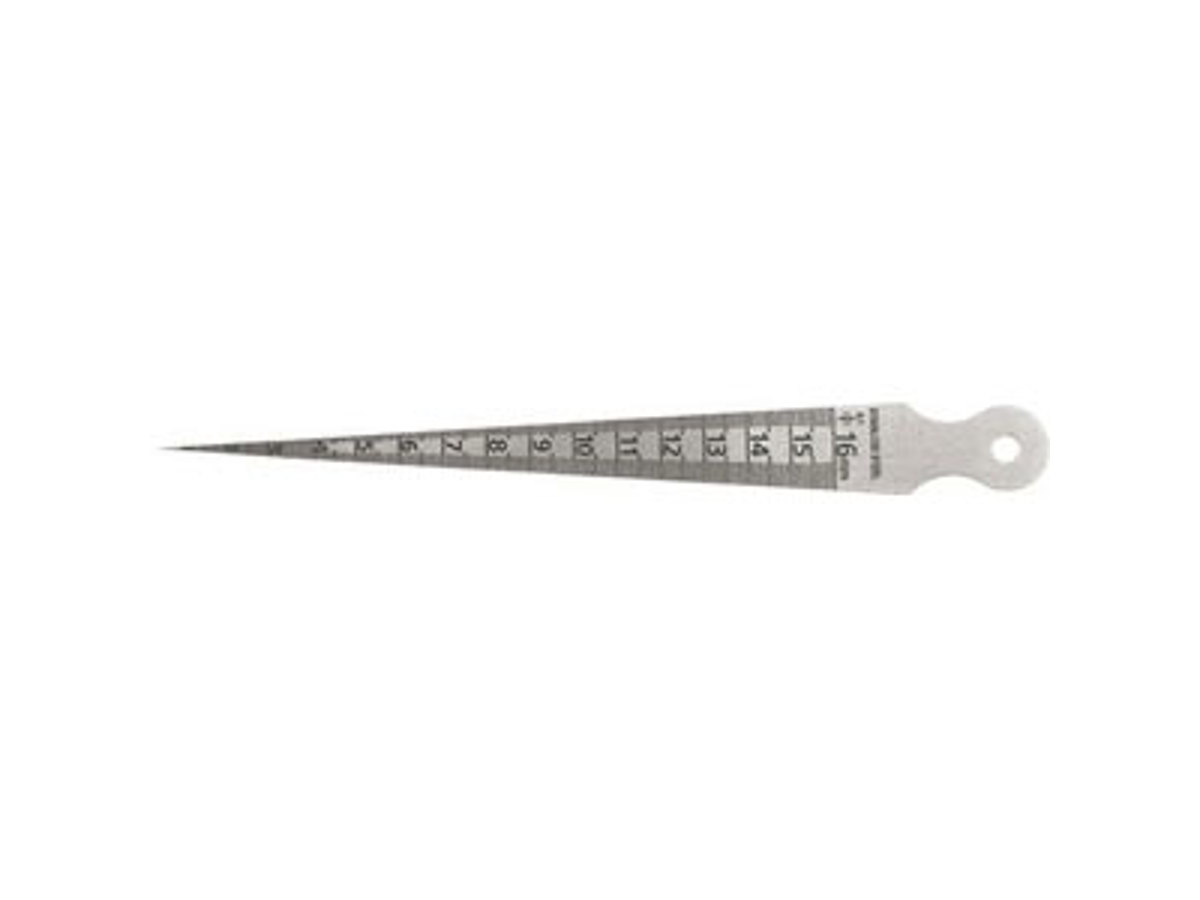 CALIBRI PER FORI TIPO A SEZIONE PIATTO-CONICA; GRADUAZIONE 1/10 MM, 1/ ...