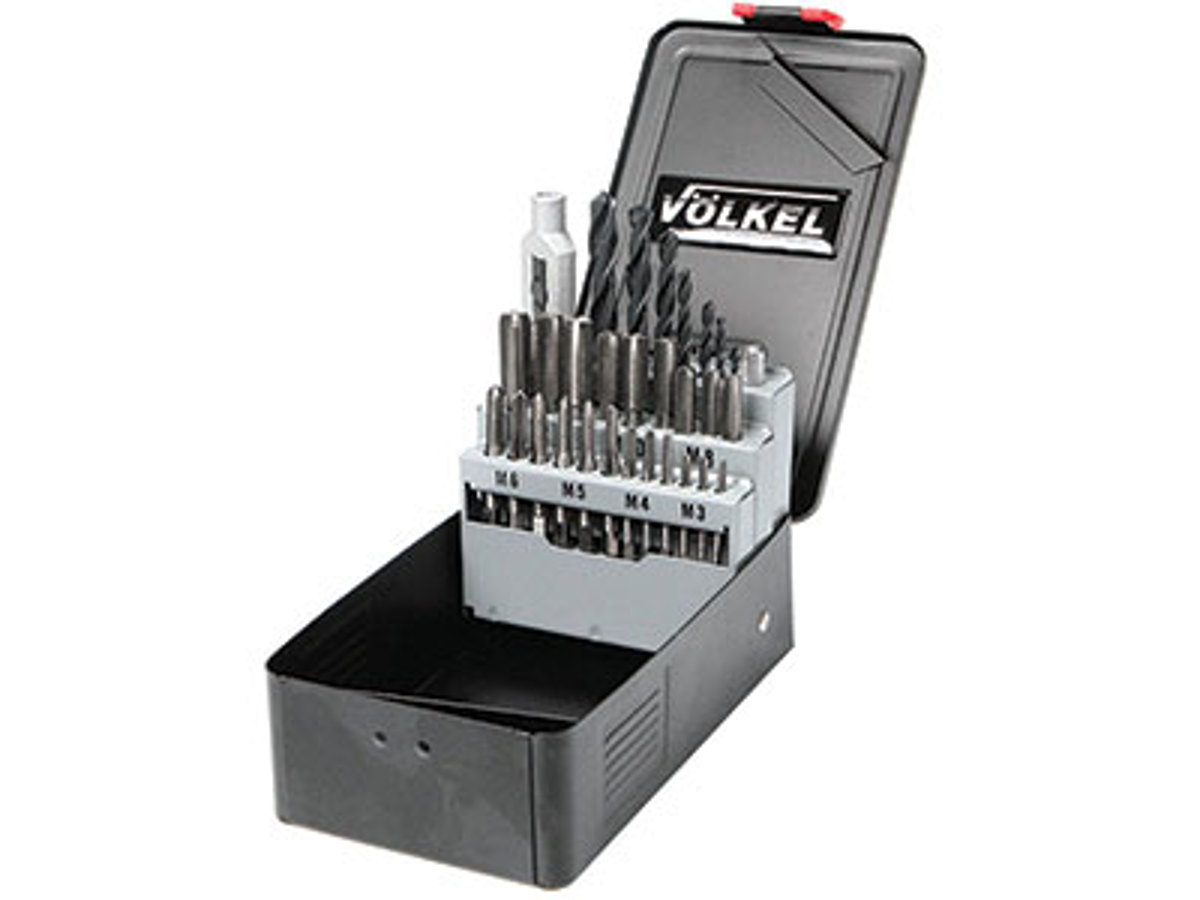 ASSORTIMENTI IN CASSETTA METALLICA PER FILETTARE DA M3 A M12-CON PUNTE ...