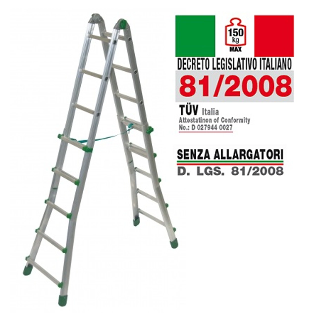 Scala telescopica multiposizione 5+5 gradini EuroBriko16 BK/4 - Facal ...